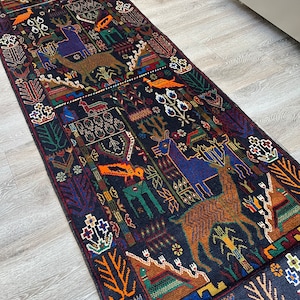 One of a Kind Pictorial Wall Hanging Rug 3'8 X 6'9 Ft High Quality ...
