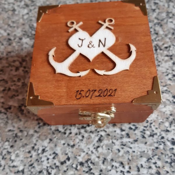 Marine Ring Box, Beach Wedding Ring Box, Nautical Wedding Box ...