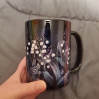 Whimsical Art Deco Night Sky Mug Gift for Her Dreamy 15oz Black Coffee ...