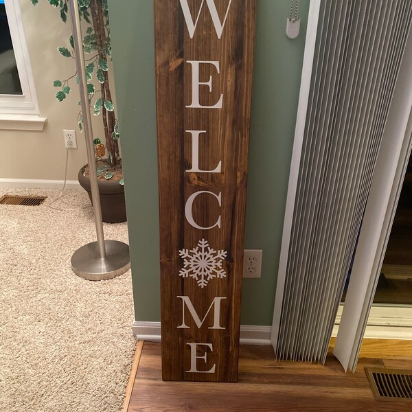 Christmas Welcome Sign - Winter Porch Decor - Let It Snow Sign ...