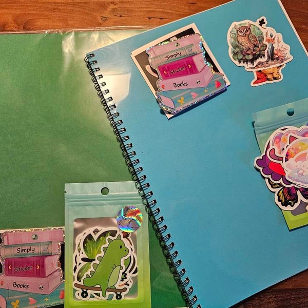 Reusable Sticker Book | A5 Spiral Bound Glitter Cardstock Cover Sticker ...