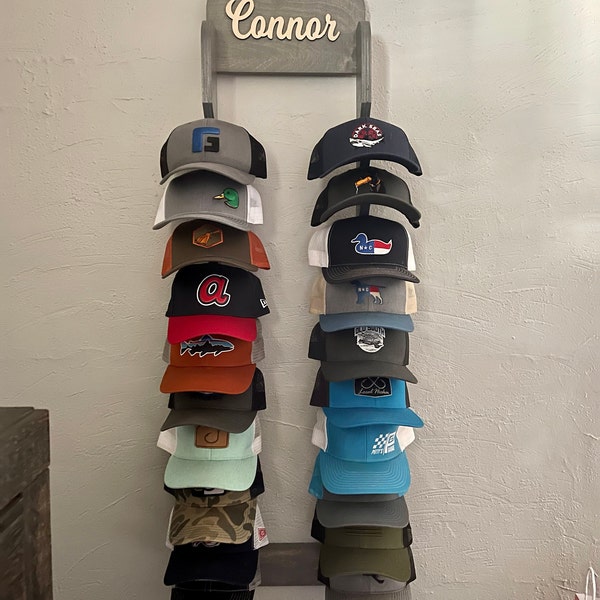 Cap Rack , Rack for 20 Caps, Custom Cap Rack , Cap Rack 3D, Personalize ...