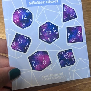 Dnd Dice Set Sticker Sheet Dnd Stickers TTRPG Stickers - Etsy