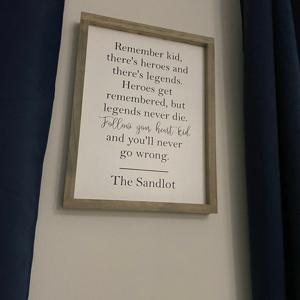 The Sandlot Framed Wood Sign | Baseball Decor | Boy Bedroom Decor ...