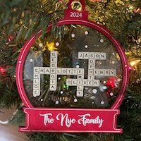 Family Crossword Christmas Ornament, Scrabble Personalized Christmas ...