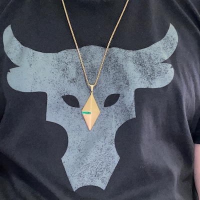 Men's Gold Necklace, Emerald Necklace, Gold Necklace for Men, Emerald ...