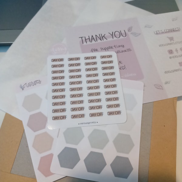 Transparent Day off Stickers, Clear Minimal Planner Stickers, Mini ...
