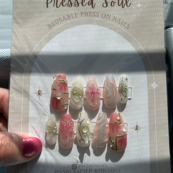 FAYE | Fairycore Aesthetic Press on Nails | Jade Aurora Nails | Lily ...