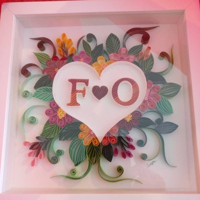 Quilling Personalized J Letters A to Z Wallart for Couple - Etsy