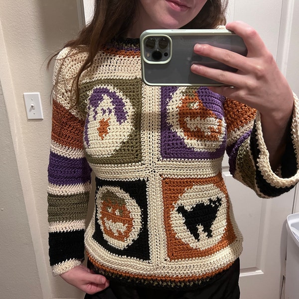 Crochet Halloween Sugar Cookie Sweater PATTERN - Etsy