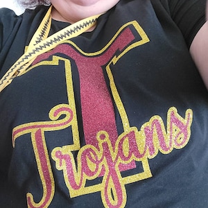 Customizable Spirit Shirt With Mascot and Letter School Colors Spirit ...