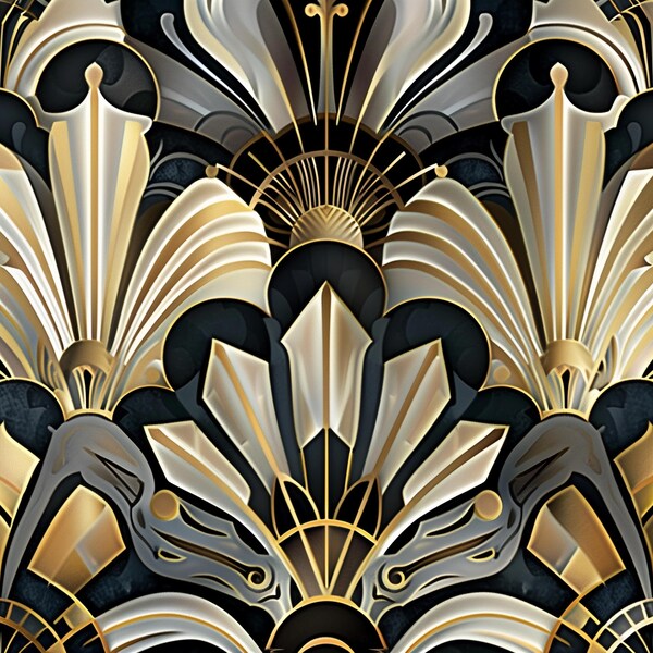Art Deco Pattern Digital Design: High Resolution for Printing ...