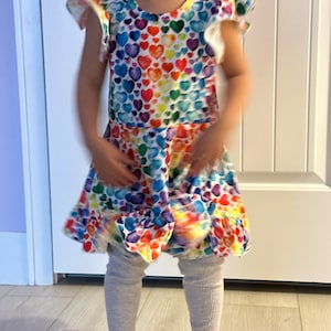Rainbow Heart Dress, Twirly Dress, Full Circle Skirt, Buttery Soft ...