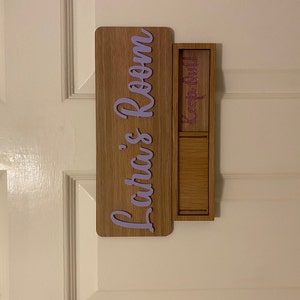 Personalised Bedroom Door Sign Sliding Door Sign Name Plaque Wood ...