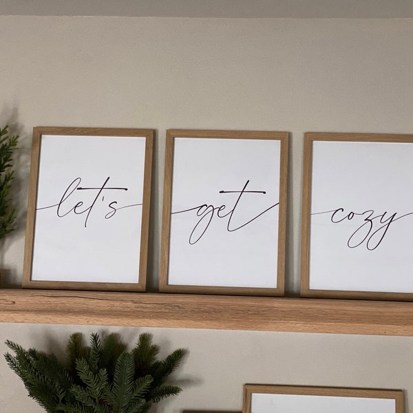 Bedroom Wall Art , Lets Get Cozy Sign, Bedroom Wall Decor, Printable ...