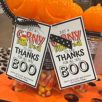 EDITABLE Thanks for All You Do Boo Candy Corn Gift Tags - Etsy