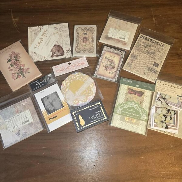 Variety of Retro Junk Journal Sticker Grab Bag, Ephemera Sticker Pack ...