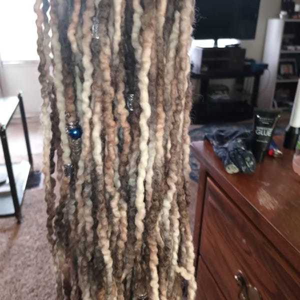 Wool Dreads FLAME 10 DE to Full Set Dreadlocks Extensions Ombre Ocher ...