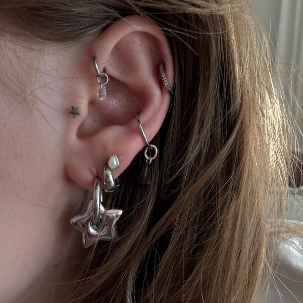 Star Hoops | Hypoallergenic Y2k Grunge Alt Goth Punk Edgy Chunky ...