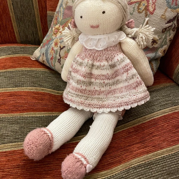 Knitted Doll Pattern - Briar Rose, Doll Knitting Pattern, Knitted Doll ...