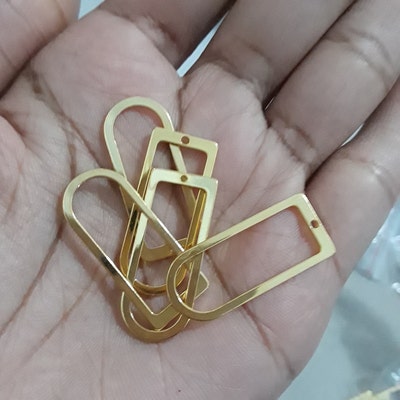 24k Shine Gold Plated, D Shape Rings 6 Pcs Gold D Shape Connectors ...