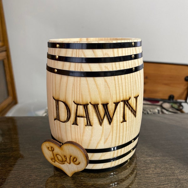 Personalized Mini Wooden Barrel ~ Liquor Barrel ~ Barrel Vase ~ Winery ...