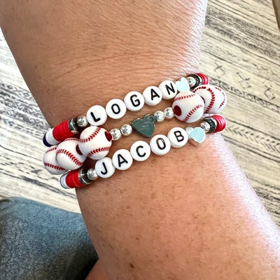 Baseball Bracelet /softball Bracelet/ Personalized Bracelet /baseball ...