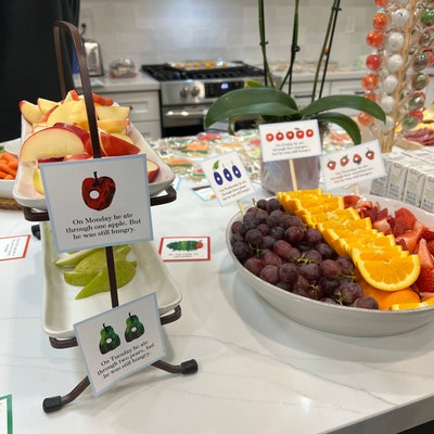 Very Hungry Caterpillar Food Tags Food Labels Birthday Party Baby ...