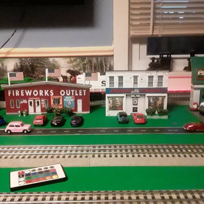 HO Scale Train Station 2 Building Flat W Leds for Use as a 3D ...