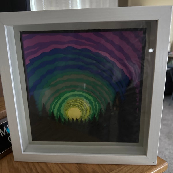 3d Northern Lights Shadow Box Svg, Aurora Borealis Shadow Box Svg, 3d ...