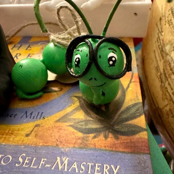 Handmade Wooden Book Worm; Bookworm;large and Small Book Worm Decor ...