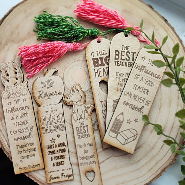 Laser Cut File - Set of 4 Teachers Bookmarks - Etsy