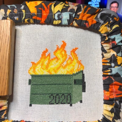 Dumpster Fire Cross Stitch Pattern, Subversive Embroidery, Funny ...