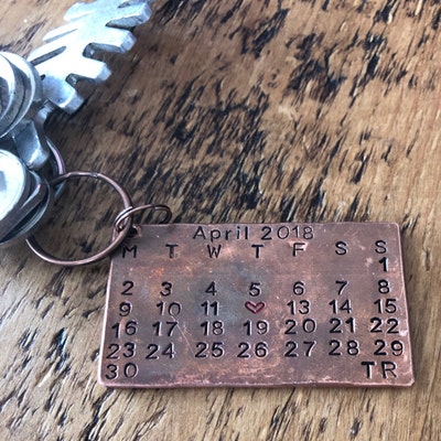 Copper Key Ring From Recycled Copper Pipe Calendar 7th Anniversary Gift ...