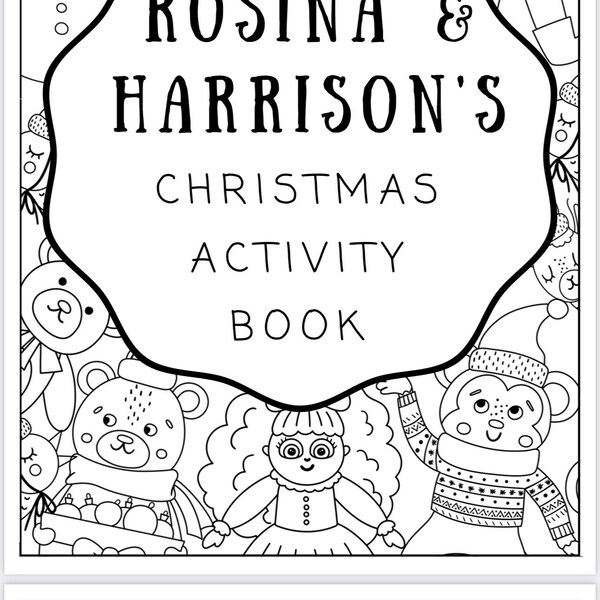 PERSONALISED Christmas Activity Book 32 Pages of Festive Fun PDF FILE ...