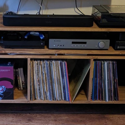 FUSION Series Vinyl Record Cabinet With Floating Shelf Minimal Design ...