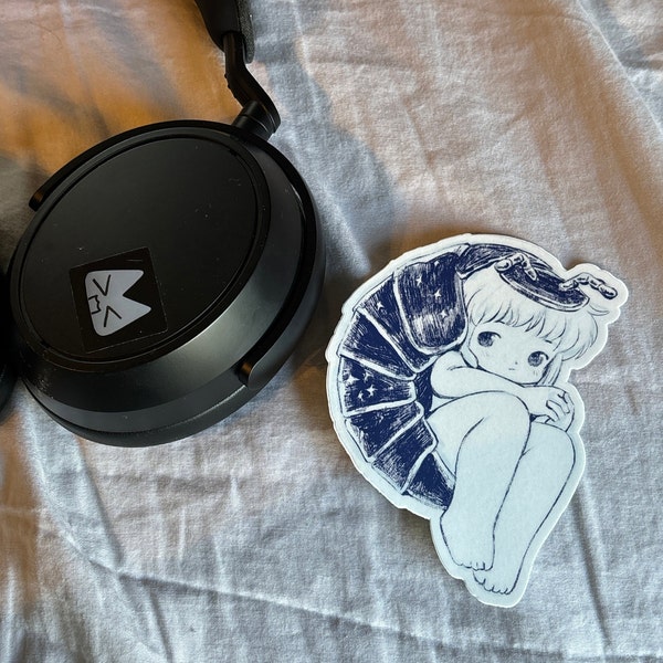 Bug in a Ball Sticker | Creepy Cute Isopod Girl Art on Waterproof Vinyl ...