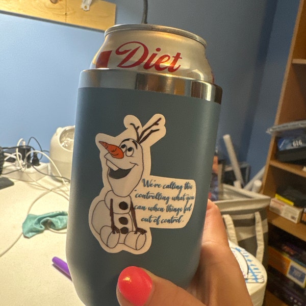 HAPPY SNOWMAN Water Resistant Vinyl Sticker Olaf Frozen Control ...