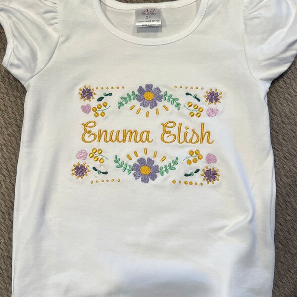 Encanto Colorful Floral Flower Monogram Girl Name Frame Decoration ...