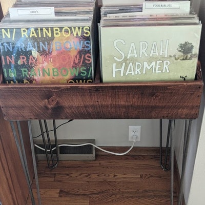 Rustic Record Storage Cabinet Multiple Bay Vinyl Record Stand Album ...