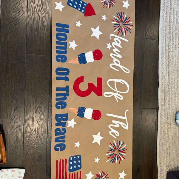 Fourth of July Painted Banner - Etsy