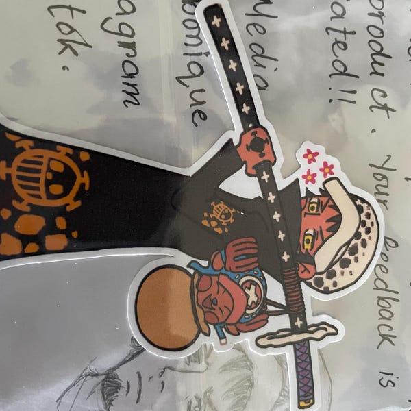 Trafalgar Law and Tony Tony Chopper Matte Vinyl Sticker [fan Merch] - Etsy