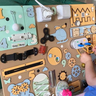 Montessori Toddler Activity Busy Board, Sensory Wall Panel, Busy Board ...