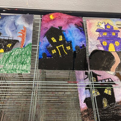 Spooky House Halloween Art Lesson by Art Teacher in LA Art Lesson Plans ...