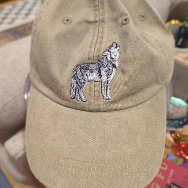 GRAY WOLF HAT - Embroidered Men Women Wildlife Baseball Cap - Price ...