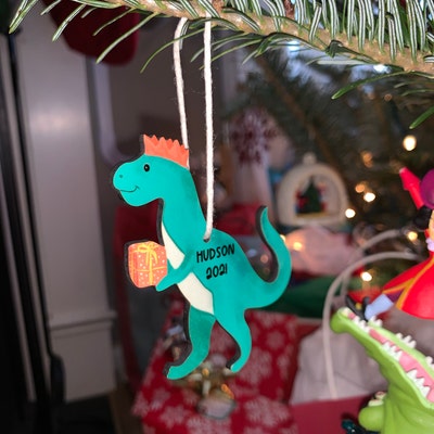 Personalised Dinosaur Decoration - Etsy