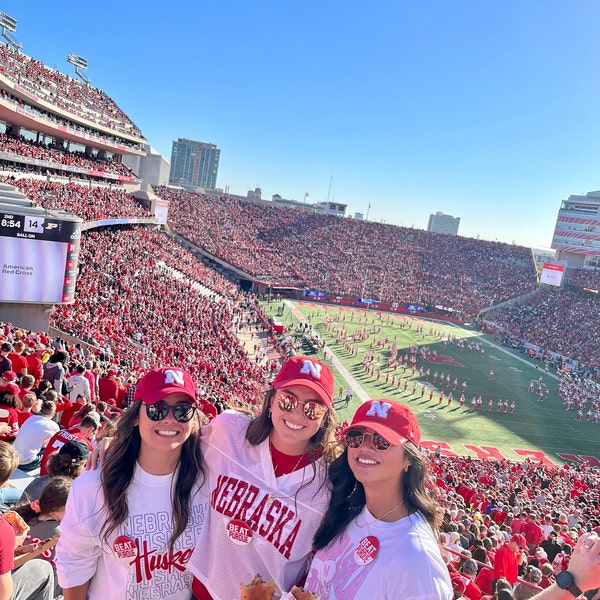 Huskers Tee | Red Glitter Script Huskers Shirt Cornhuskers Tee Big Red ...