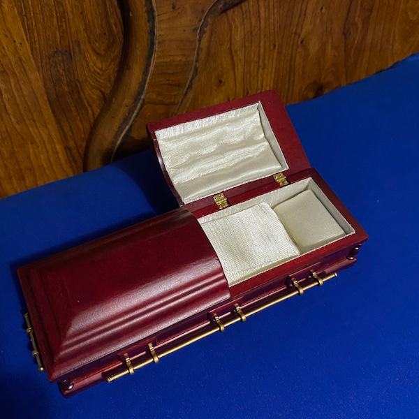 1:12 Scale Wooden Miniature Coffin Casket Mahogany Color With Brass ...