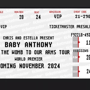 Custom Printable Concert Ticket, Digital Download - Etsy