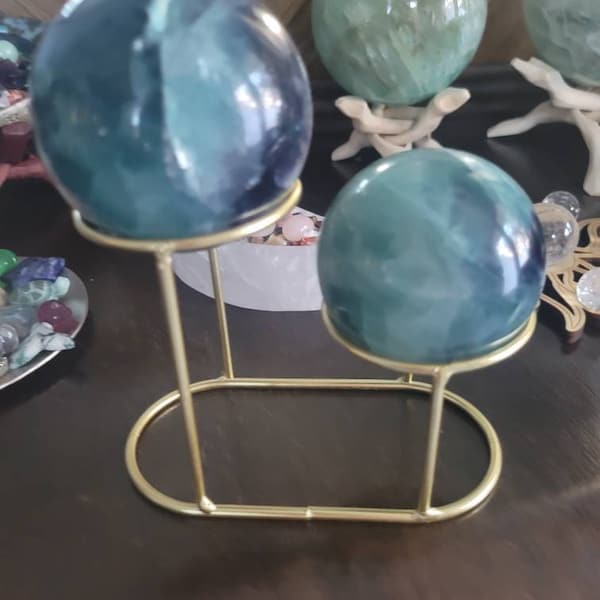 Altar Decoration | Crystal Sphere Stand | 2 Sphere Holder | Modern Boho ...